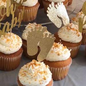 Baby Feet Cupcake Toppers, Baby Shower Cupcake Toppers, Baby Shower ...