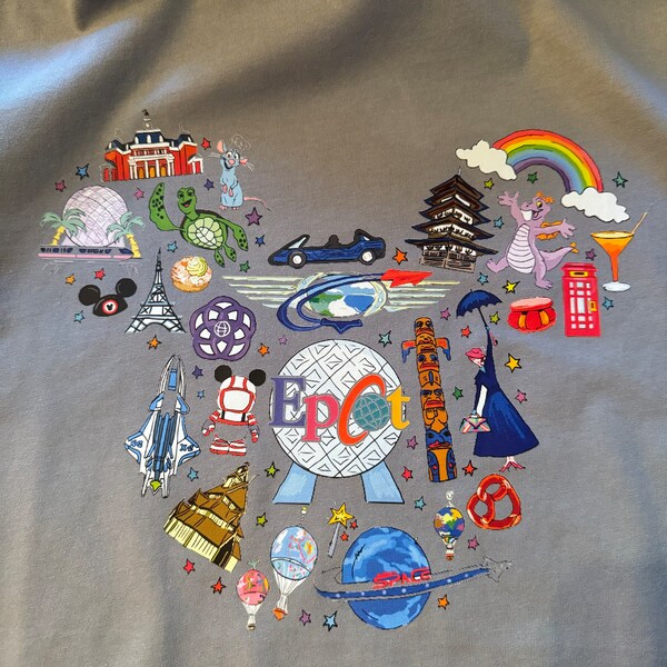 Disney Epcot Center DTF Transfer, Ready to Press, Disneyworld ...