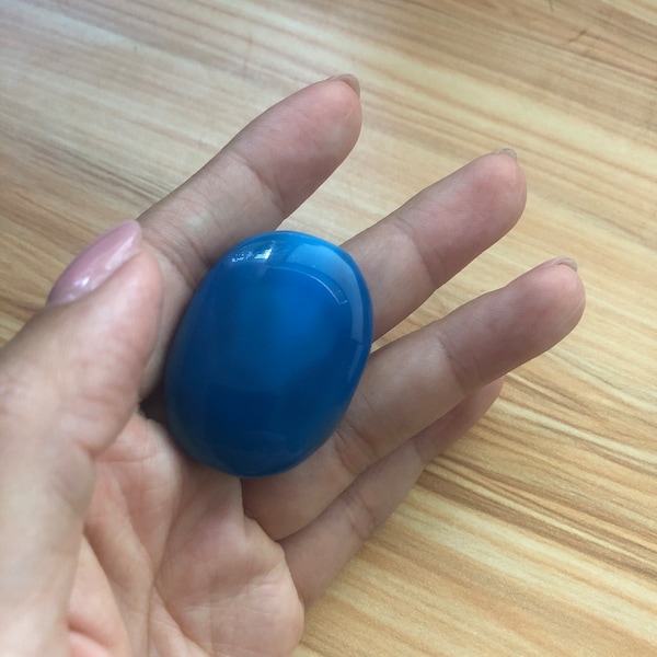 BLUE ONYX Worry Stone Natural Stone Hand Carved Gemstone Worry Stone - Etsy