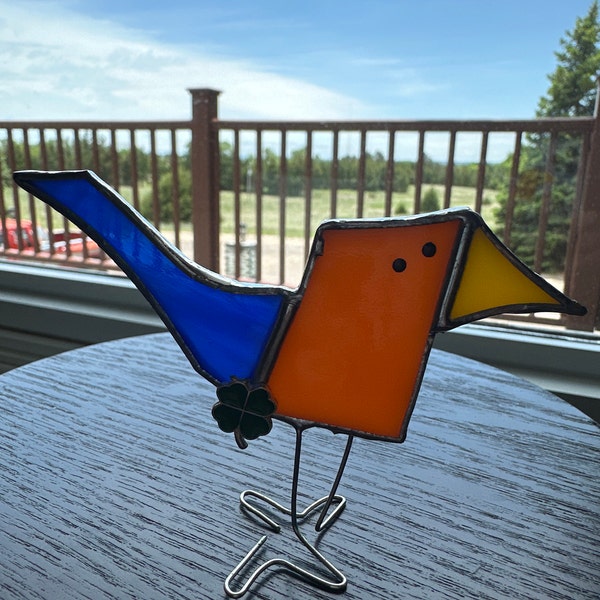 Stained Glass Silly Bird Suncatcher – Whimsical Window Decoration - Etsy