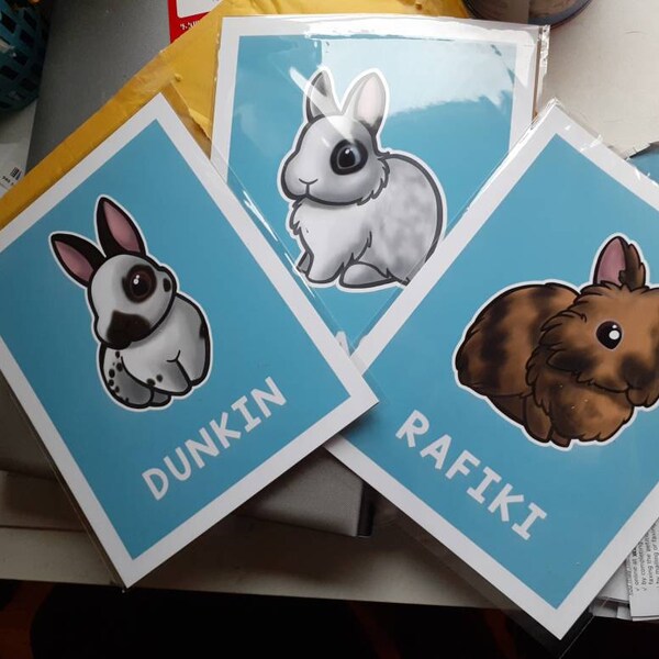 Single Bunny Print - Existing Rabbit Breed and Color - Custom Rabbit ...