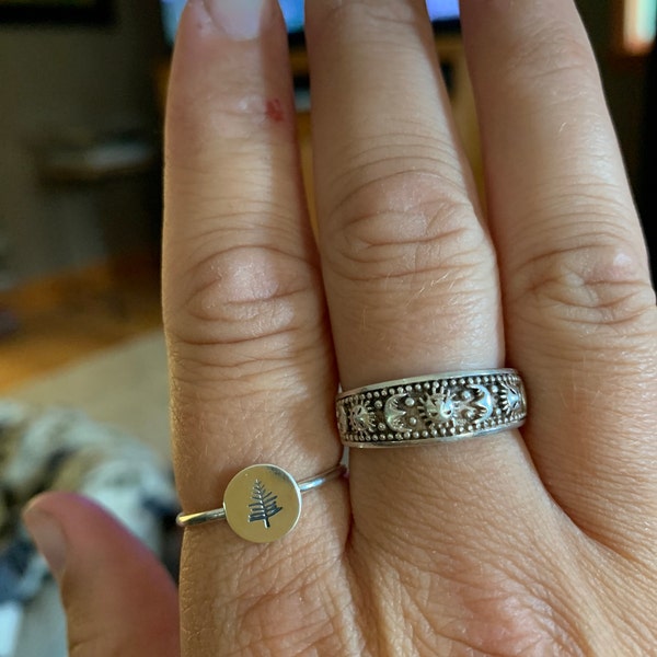 Little Tree Ring, Pine Tree Ring, Evergreen Ring, Sterling Ring, Silver ...