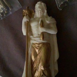 Vintage Zeus Mini Statue Small Hand-painted Ancient Greek God Zeus Mini ...