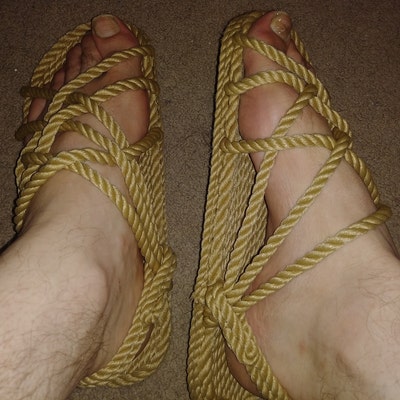 6 Strap Rope Sandal Tan Mens - Etsy