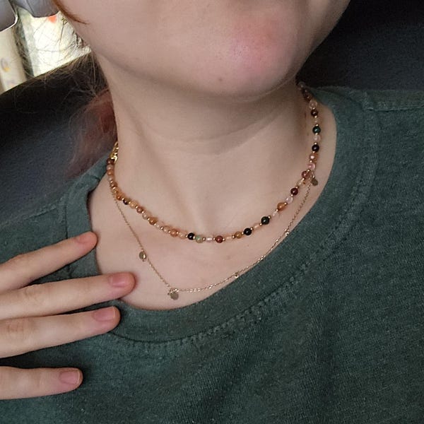 Beaded Boho Choker // Earthy Choker, Beaded Choker Necklace, Agate ...