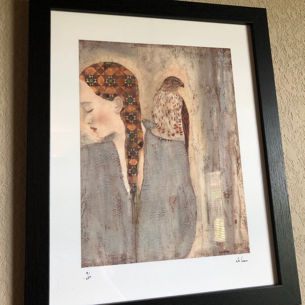 Surrender, Woman and Hawk Art | Inspiring Decor, Unique Gift for Her ...