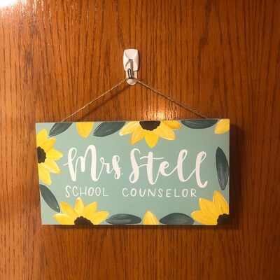 Teacher Classroom Sign Personalized Name Sign Teacher Desk Sign Teacher ...