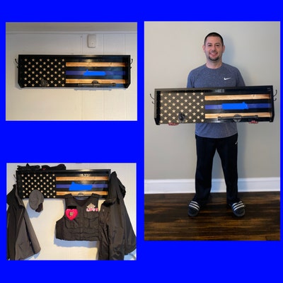 Police Gear Rack Thin Blue Line Gear Rack Police Officer - Etsy
