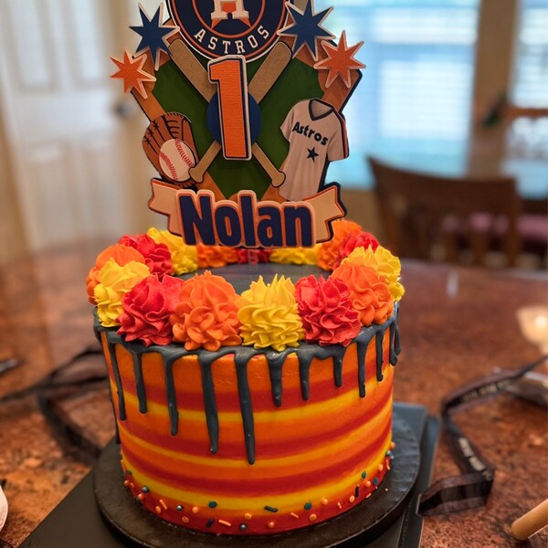 Baseball Cake Topper Astros - Etsy