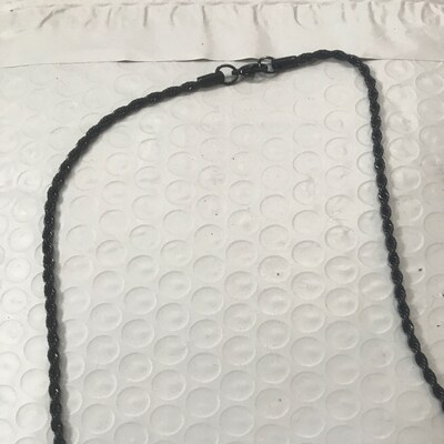Black Rope Chain Necklace Minimalist Black Necklace Rope Chain Necklace ...