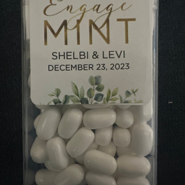 Engage MINT Tic Tac Stickers - Engagement Party Favor Sticker - Tic Tac ...