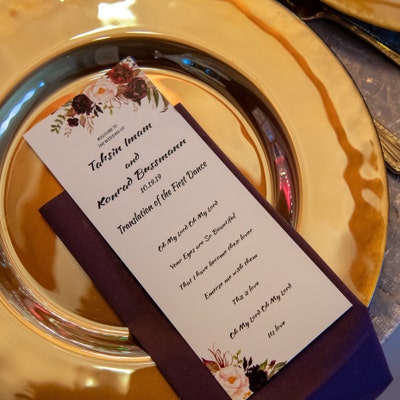 Rustic Wedding Menu Template Printable Wedding Menu Print on Kraft Card ...