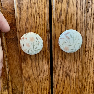 Meadow Flowers Drawer Knobs Nature Fabric Dresser Knobs - Etsy