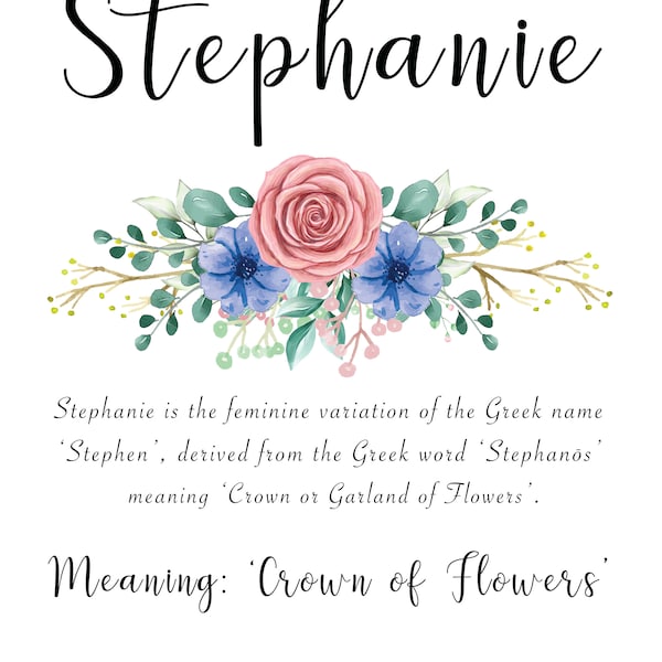 Grace Name Meaning Printable With Pink Floral Design, Grace Instant ...