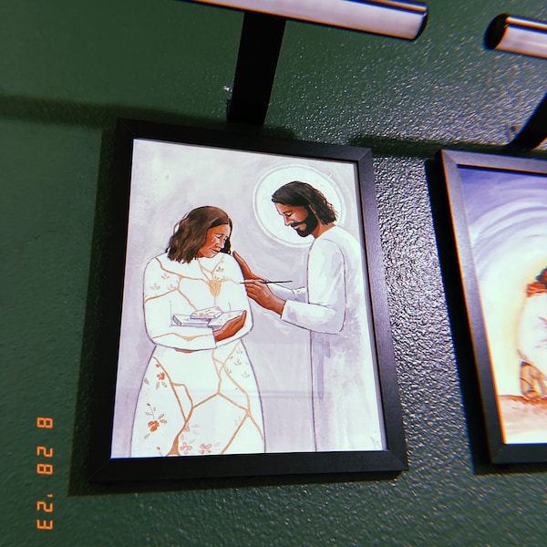 Kintsugi Christ Art Print: Japanese Golden Joinery - Etsy