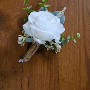 White Rose Wedding Bouquet Boho Style Premium Realistic White - Etsy