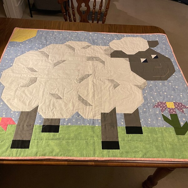 Lamb Baby Quilt Pattern, Multiple Sizes: 36x42, With 24x28 and 48x56 ...