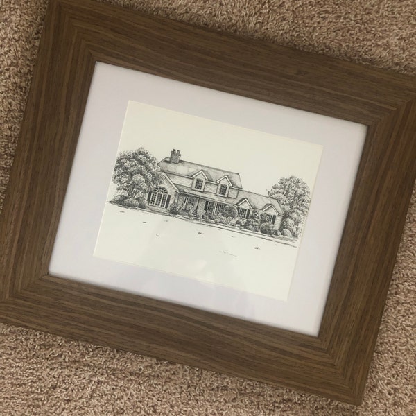 Mini Printable House Drawing Pen and Ink / House Sketch/ Tiny House ...