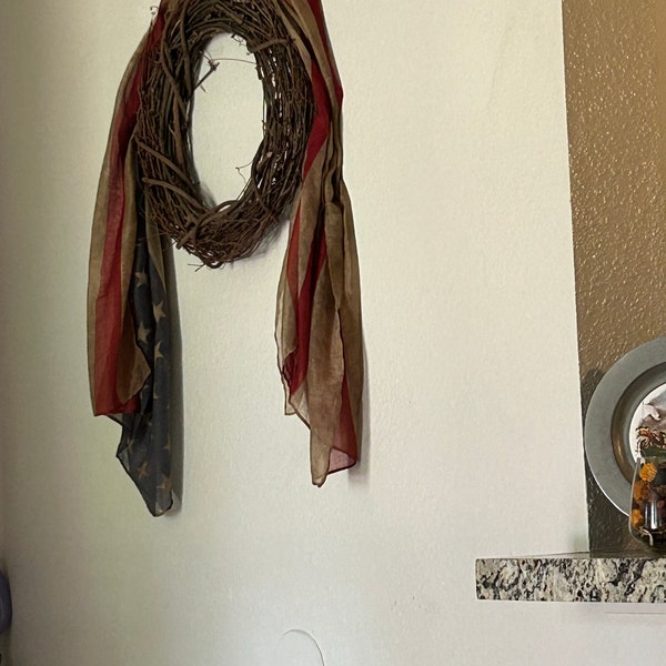 Primitive Americana Flag Scarf 70x42 - Etsy