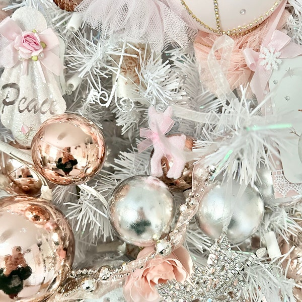 Glitter Trees, Pink Glitter, Christmas Decor, Winter Decor, White ...