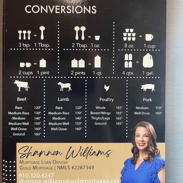 Custom Bulk Fridge Magnets, Kitchen Conversions Chart, Cooking ...