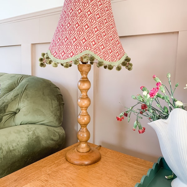 Small Beech Bobbin Lamp, 28cm Tall, 33cm When Wired, Ready to Paint ...