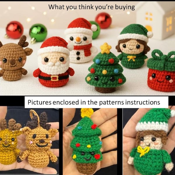 Christmas Mini Amigurumi Crochet Pattern – Santa, Snowman, Elf (PDF) - Etsy