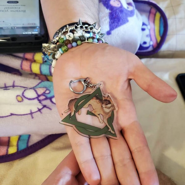 Theta Delta Coyote Wolf Therian Acrylic Keychain - Etsy