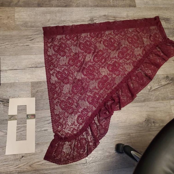 Vintage Netted Lace Priscilla Swags Curtains in Dark Burgundy Wine ...