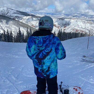 Neon Sunrise Vaporwave Retro Synthwave Snowboarding Windbreaker and Ski ...