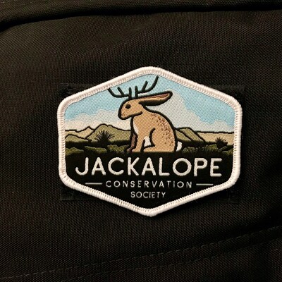 Jackalope Conservation Society Iron on Embroidered Patch Cryptozoology Woven Emblem to Be Put on ...