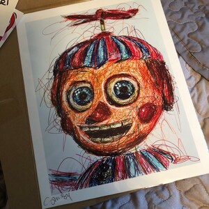 Freddy Fazbear Ballpoint Pen Print, Five Nights at Freddy's Art Poster ...