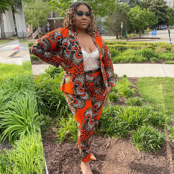 African Suit Set Ankara Pants and Blazer African Duster African 2 Piece ...