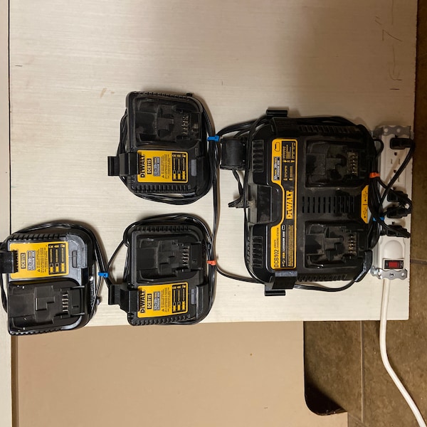 Wall Mount for Dewalt DCB102 Charger With Optional Battery Mounts ...