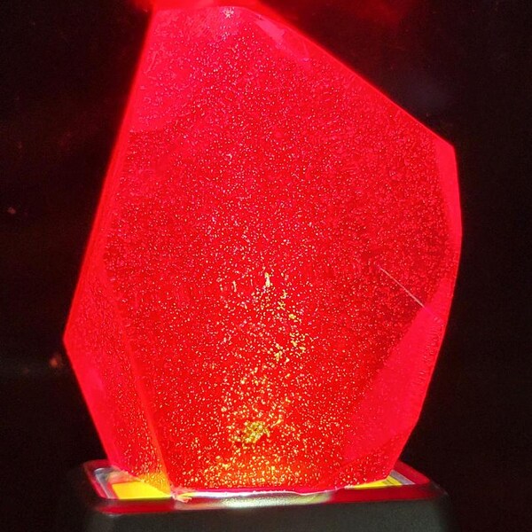 Large Fire Gem / Red Resin Paperweight / Red Crystal Paperweight ...