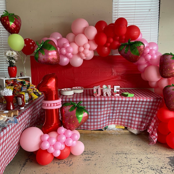 Strawberry 3D Letters, Berry Sweet, Strawberry Party Decorations ...