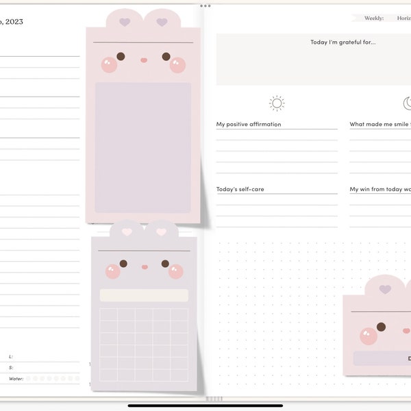 Cute Digital Stickers/ Cute Digital Sticky Notes/ Kawaii Digital ...