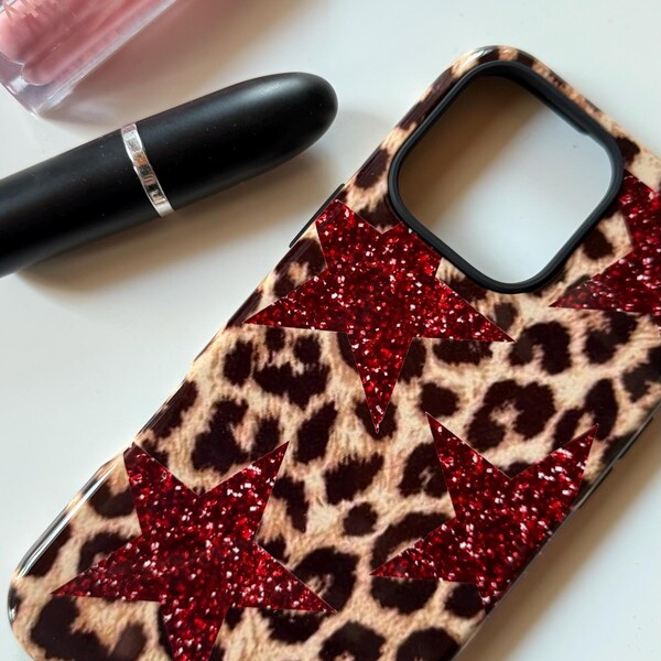 Red Star and Cheetah Print Tough Phone Case - Etsy