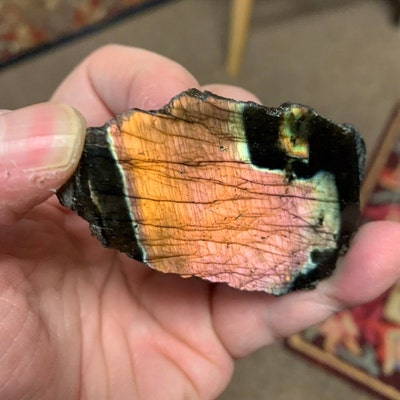 Large Double-sided Pink Rainbow Flash, Natural Pink Polished Freeform ...