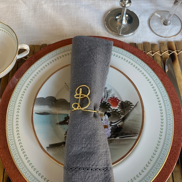 Holiday Napkin Rings, Personalized Napkin Rings, Initial Napkin Rings ...