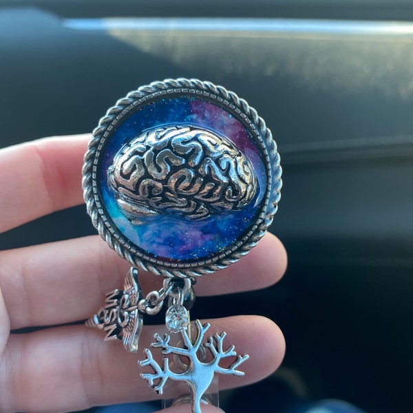 Brain Badge Reel Neuro ID Card Holder Grey Matters Neurology Gifts Good ...