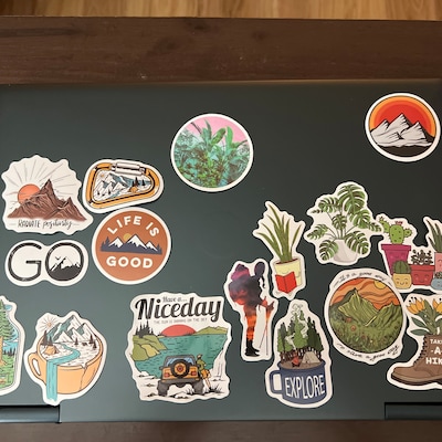 50 Nature Stickers, Outdoors Hiking Camping Sticker Set Waterproof for ...