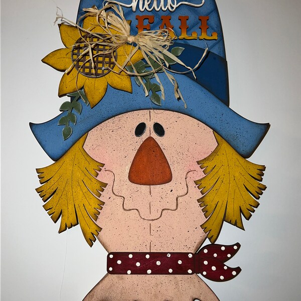 Hello Fall Scarecrow Door Hanger | Thanksgiving | Door Hanger | SVG ...