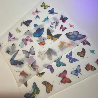 6 Sheets of Colourful Transparent Butterfly Stickers - Etsy