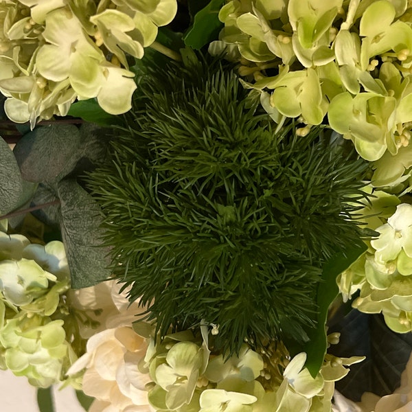 20" Faux Dianthus Green Ball Stem, Artificial Dianthus Green Ball ...