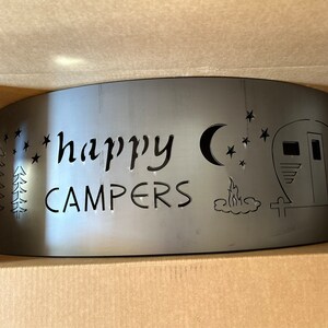 Personalized Retro Camper Fire Pit Ring, 12 Tall, Heavy Duty, Camping ...