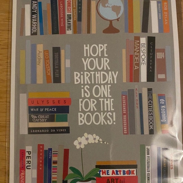 Birthday Card for Book Lover, Reader, Library, BOOKCASE - D281 - Etsy