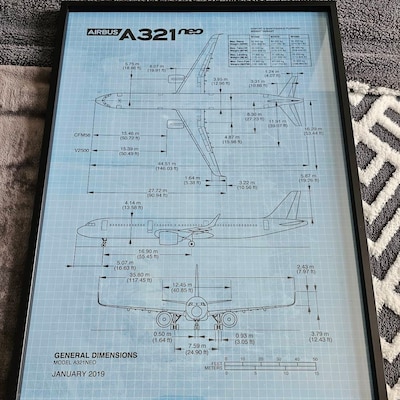 Blueprint Boeing 757 Poster Print. Aircraft, Airplane, Aviation ...