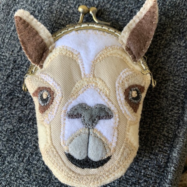 Llama Purse, Llama Coin Purse, Purse, Felt Lama Metal Frame Kisslock ...
