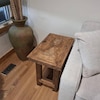 Rustic Thick Round Side Table, Rustic Oak End Table Round, Farmhouse ...